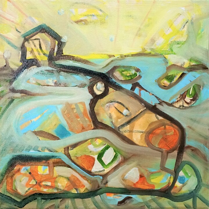 Tiny Home With A View, Malerei von Judith Riemer | Artmajeur