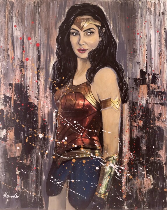 Wonder Woman Gal Gadot, Pintura por Karine Colombani (KARINECO'ART) | Artmajeur
