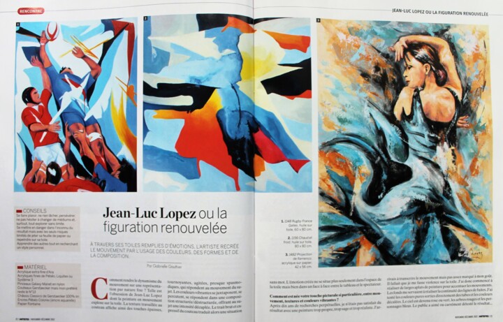 Rugby France -Galles, Peinture par Jean-Luc Lopez | Artmajeur