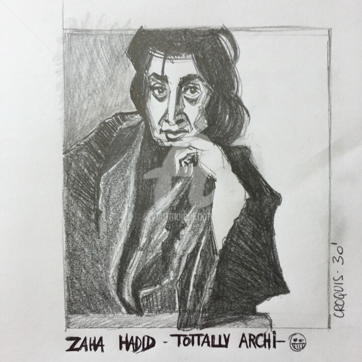 Zaha Hadid Portrait Sketch