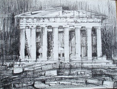 Parthenon Front Drawing