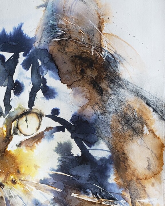 Chat Sauvage, Peinture par Muriel Mougeolle | Artmajeur