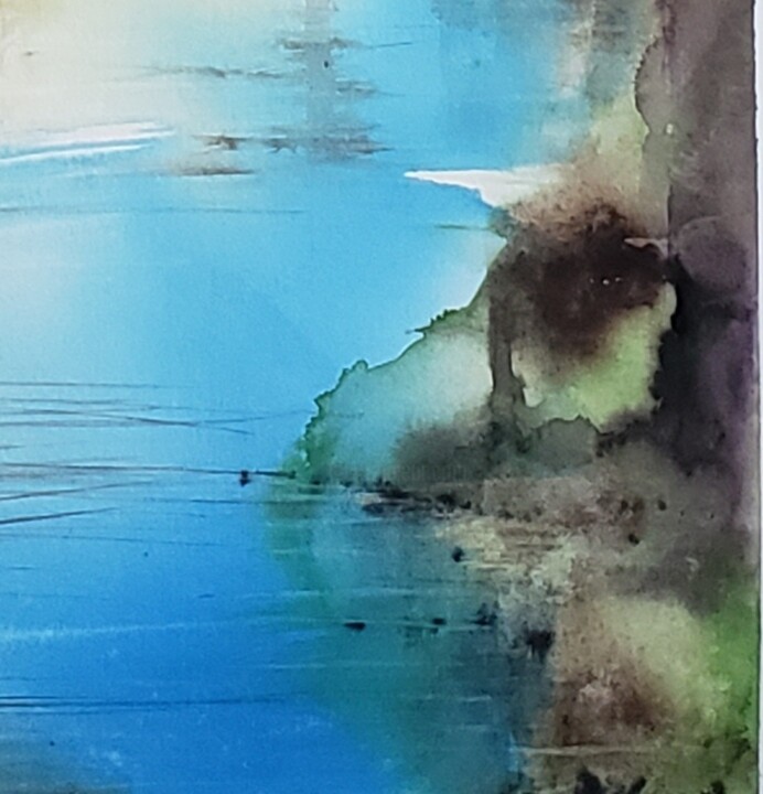 Crépuscule Sur La Rivière, Peinture par Muriel Mougeolle | Artmajeur