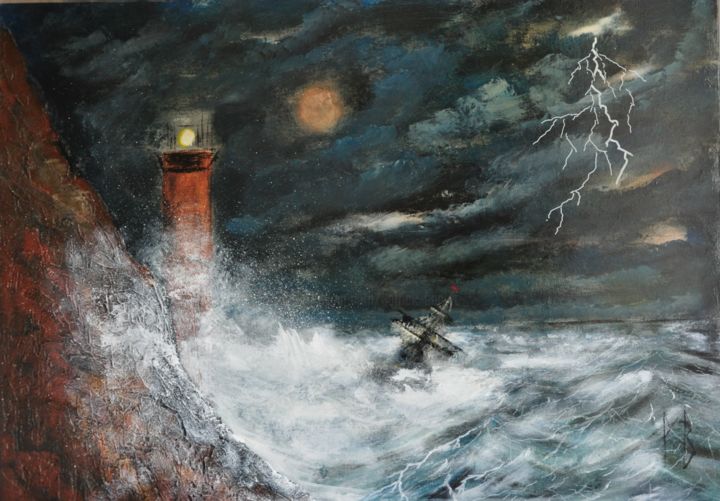 Naufrage, Peinture par Bernon | Artmajeur