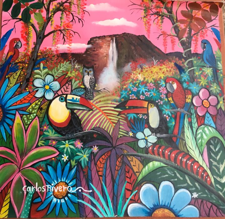 El Salto Angel De Venezuela, Pintura por Pedro Loguercio | Artmajeur