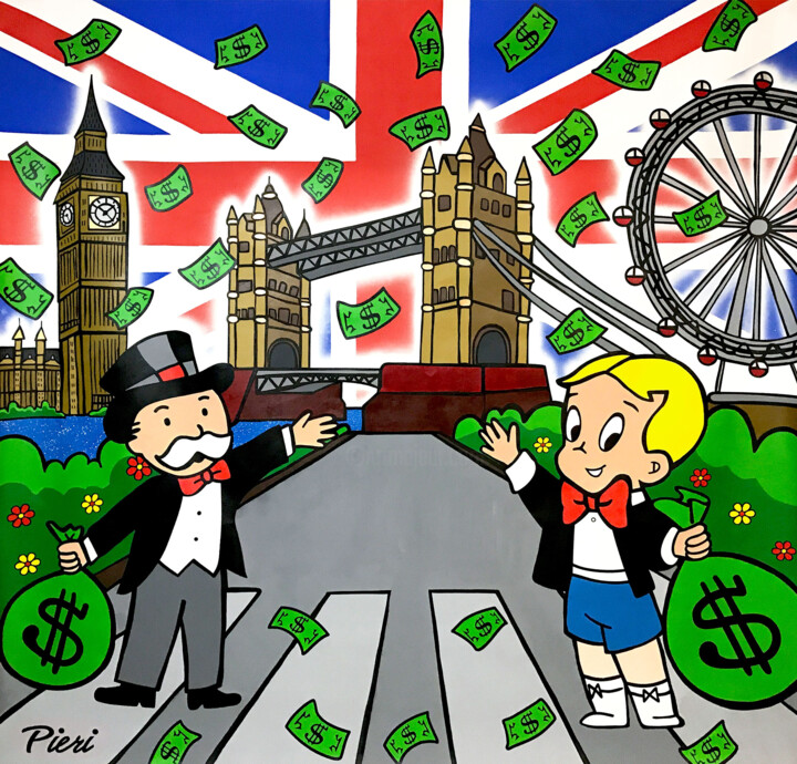 Monopoly & Richie Rich London Edition By, Pintura por Pierigallery | Artmajeur