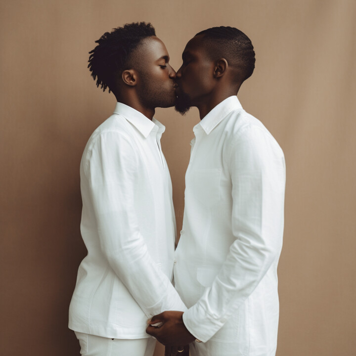 Black Men Love Lgbt Couple Kissing Gay P, Digital Arts by Raphael Perez | ArtMajeur by YourArt