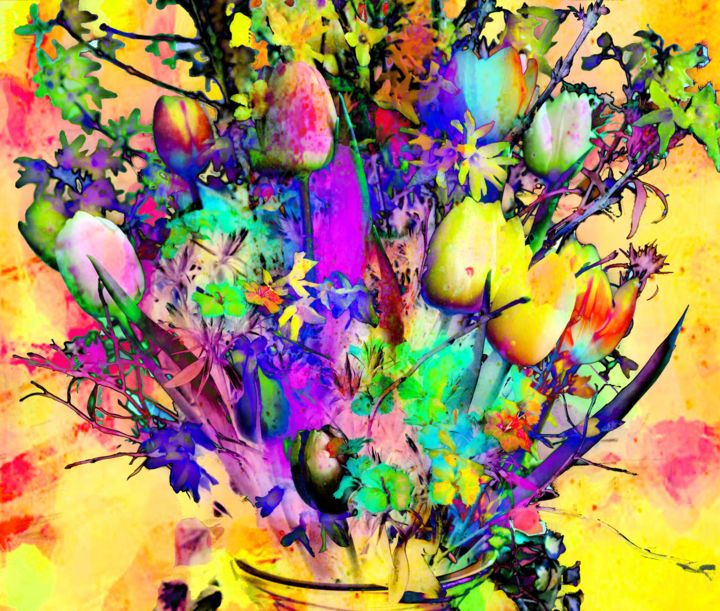 Spring Flowers, Digital Arts by Ronaldhm | Artmajeur