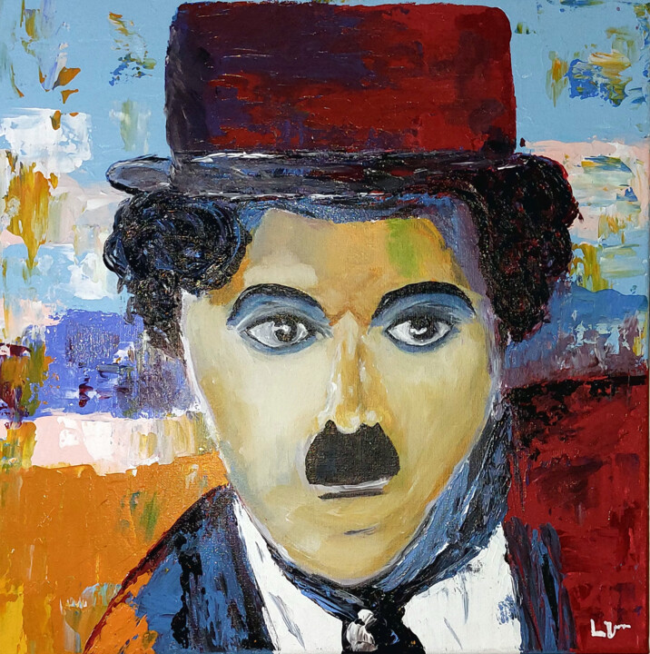 Tableau Charlie Chaplin Pop Art, Malarstwo autorstwa Laurence Vernet ... Tableau Charlie Chaplin Pop Art, Malarstwo autorstwa Laurence Vernet ...