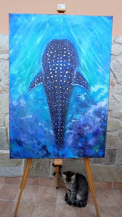 Whale Shark Ocean Animals Painting, Peinture par Viktoriya Filipchenko | Artmajeur